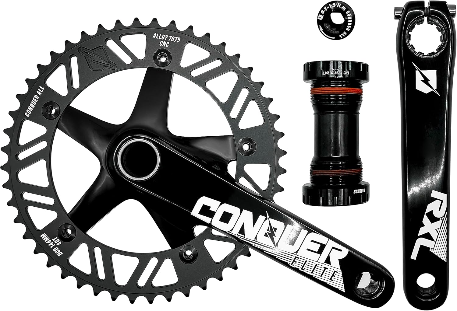 Amazon.com : Conquer Elite Fixed Gear Crankset, Fixie Bike Crankset ...
