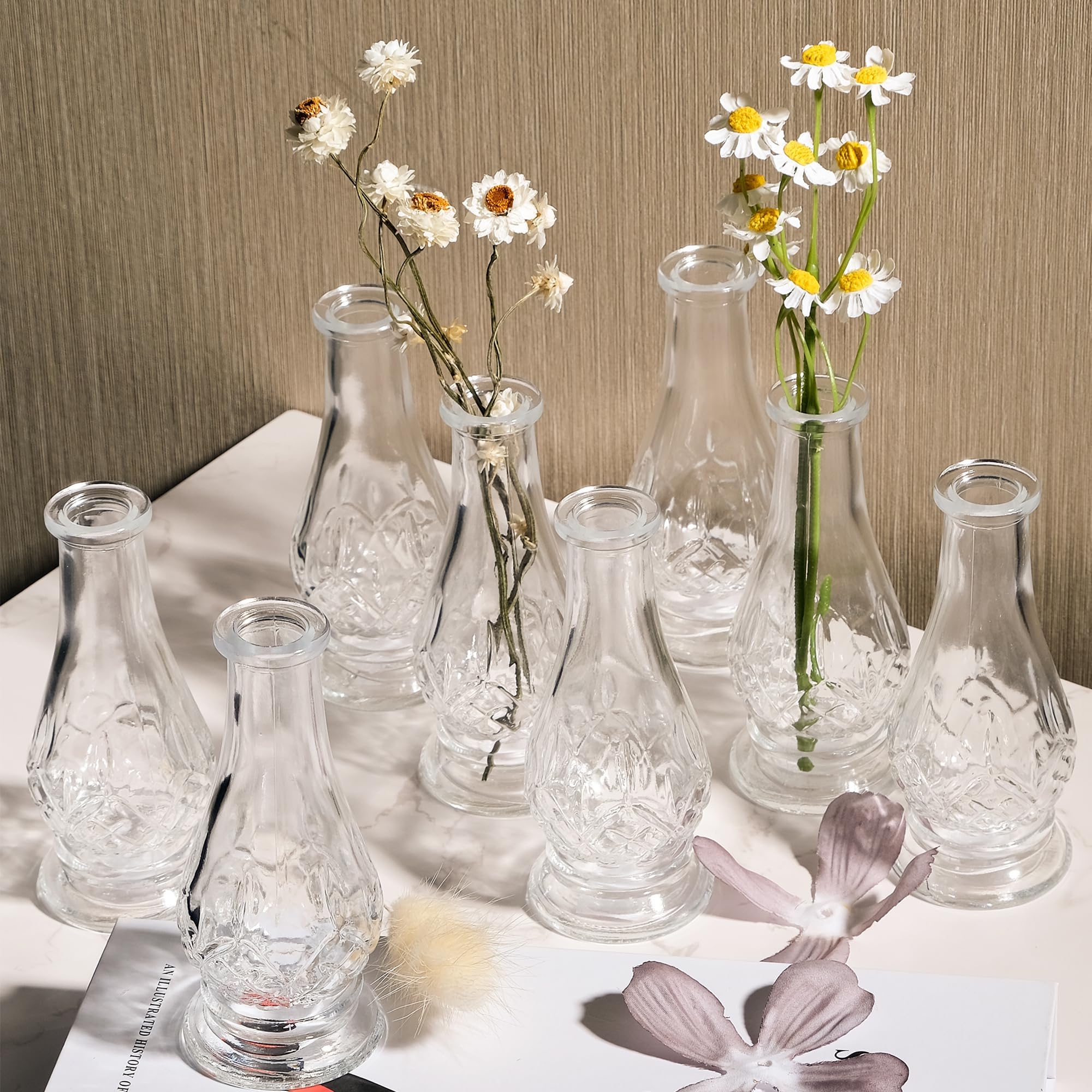 Amazon.com: Sliner 6 Pcs Tall Glass Bud Vase for Centerpieces Clear ...