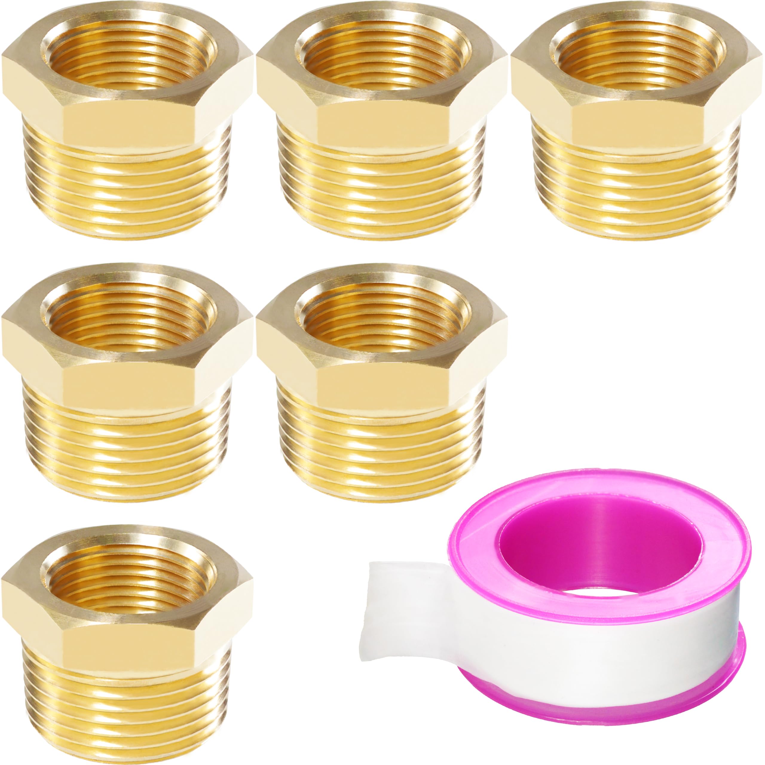 Amazon.com: MSAEIQUN Brass Reducer Hex Bushing Threaded Pipe Fitting 1/ ...