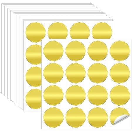 90 Labels, 33mm Diameter Round, Shiny Gold, Colour Code Stickers, Self ...