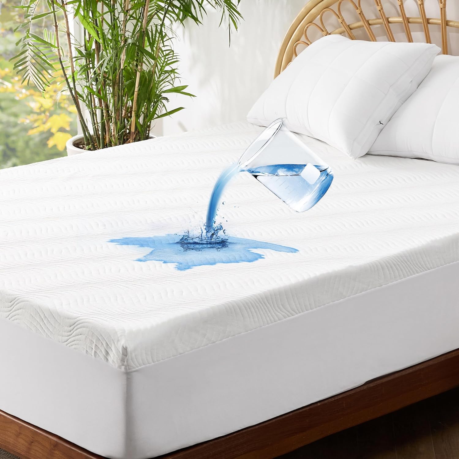 Amazon.com: Bedsure Full Size Waterproof Mattress Protector, Viscose ...
