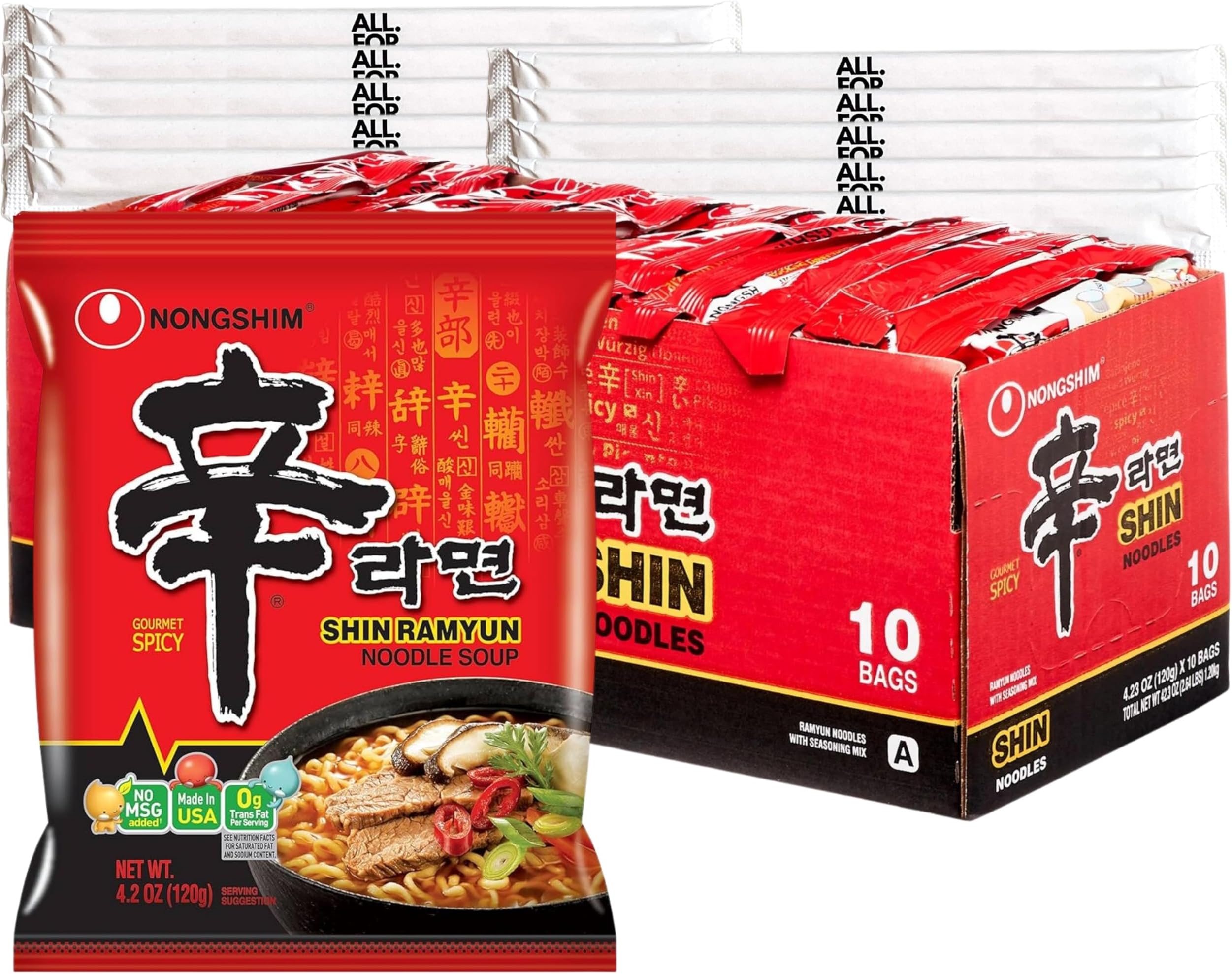 Amazon.com : [Shin Ramyun Combo 8packs] Shin Ramyun BLACK (4 packs ...