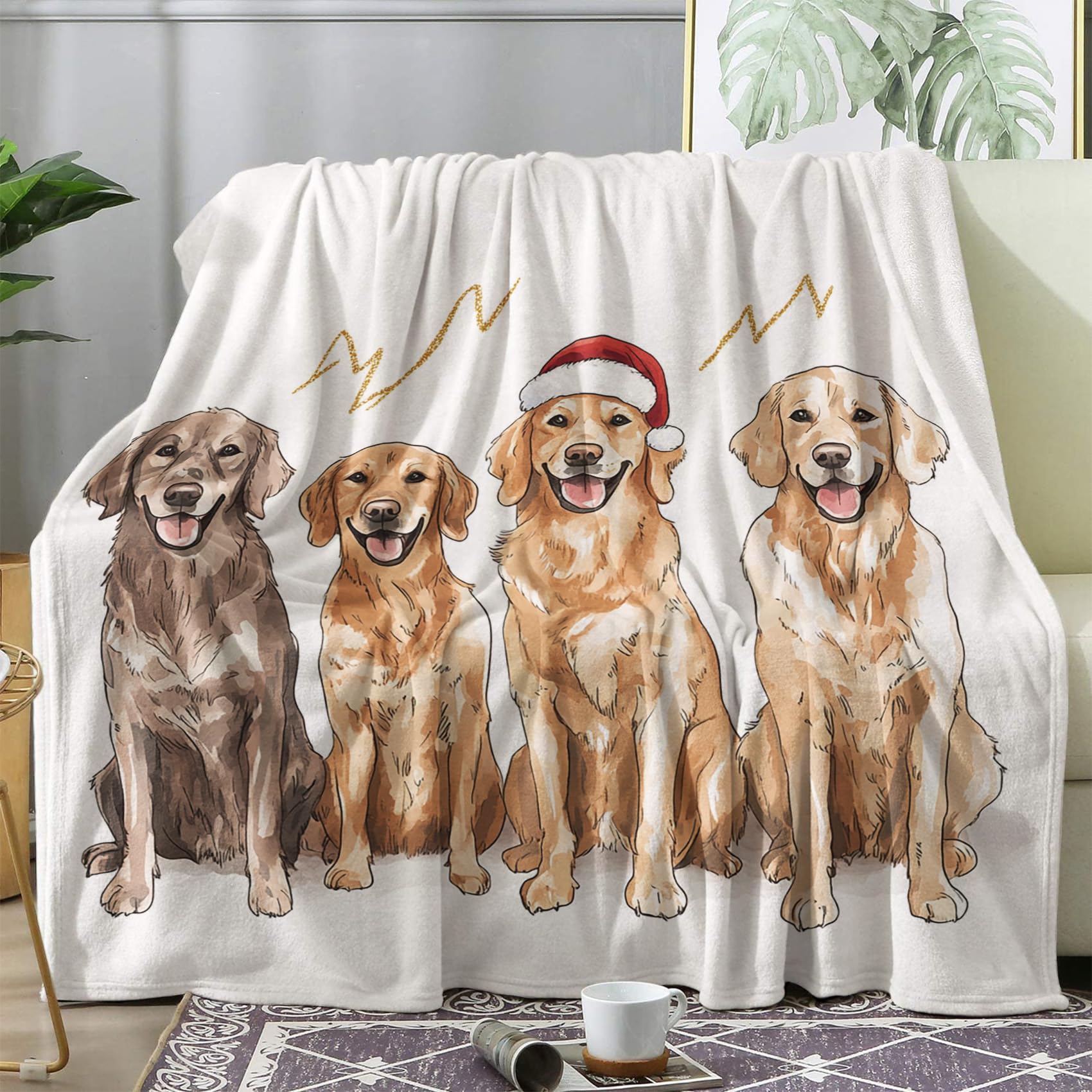 Amazon.com: ZyQfiaton Christmas Labrador Blanket Twin for Sofa Bed ...