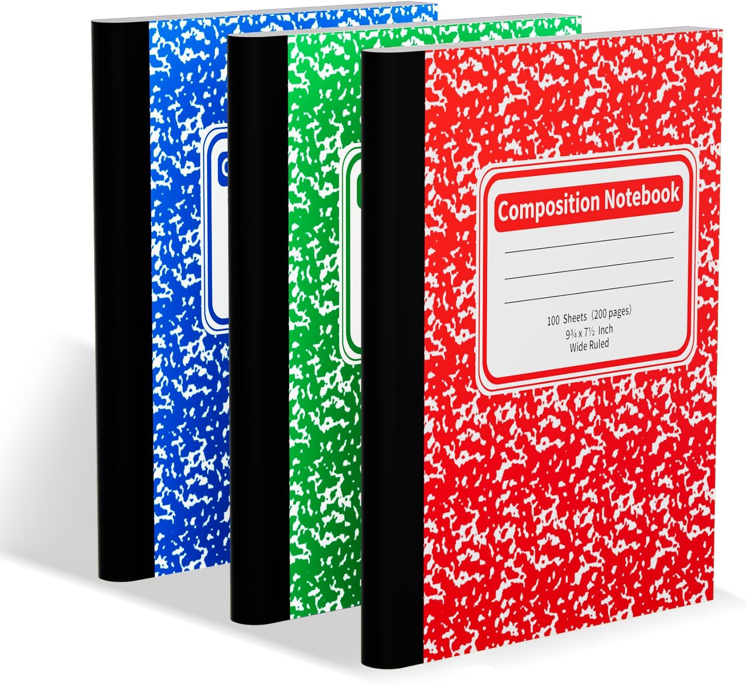 Amazon.com : AILZFEI Composition Notebooks 9-3/4" x 7-1/2" Composition ...