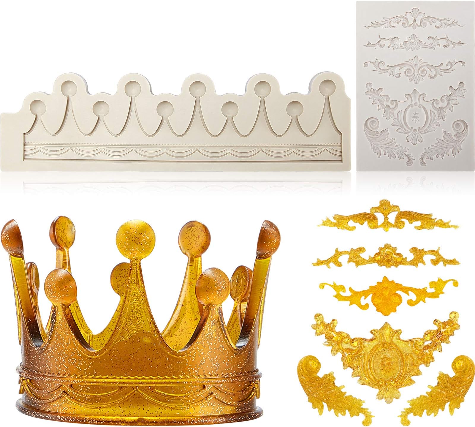 Amazon.com: Mulukaya 3Pcs Gorgeous Vintage Royal Crown Vintage Frame ...