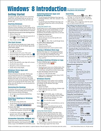 Windows 8 Quick Reference Guide (Cheat Sheet of Instructions, Tips ...