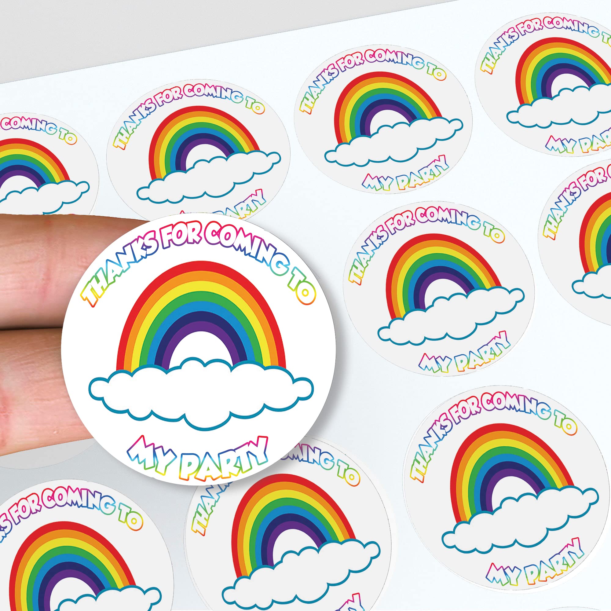 AK Giftshop Rainbow Themed Thank You Birthday Party Stickers for Party ...