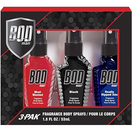 Amazon.com: Bod Man Body Spray Pack of 3 Styles, Black - Most Wanted ...