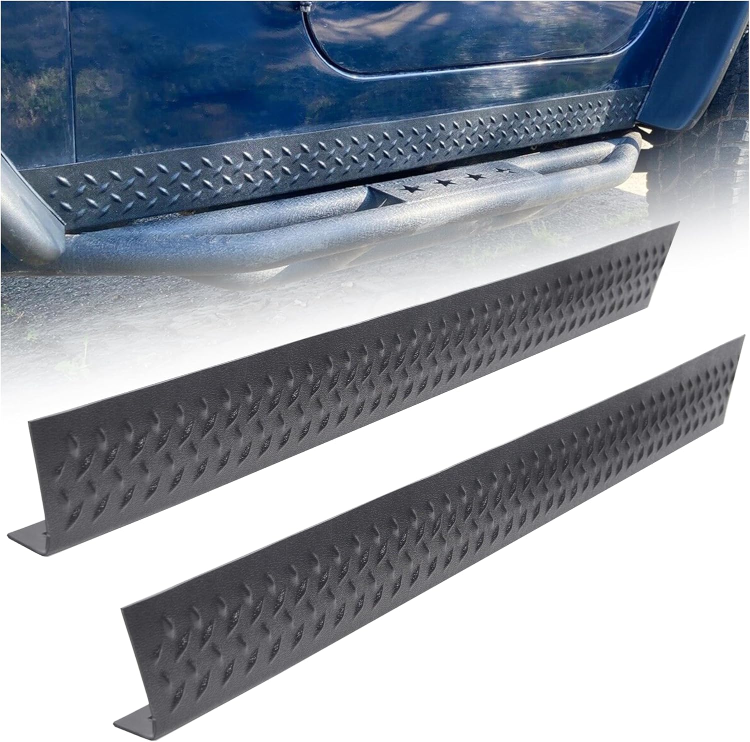 ECOTRIC Side Body Armor Rocker Panel Compatible with 1997-2006 Jeep TJ ...
