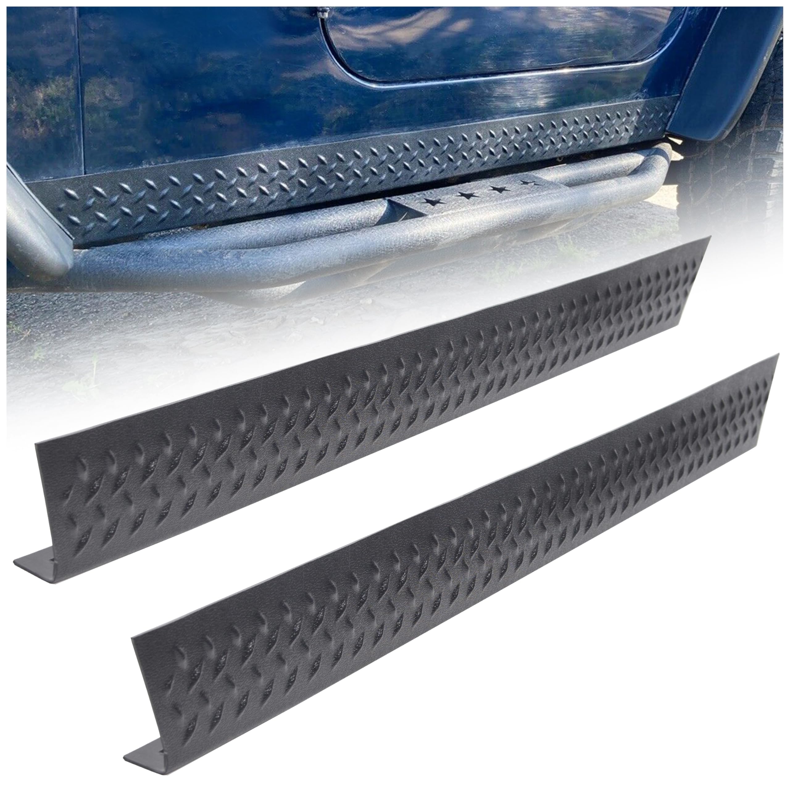 ECOTRIC Side Body Armor Rocker Panel Compatible with 1997-2006 Jeep TJ ...