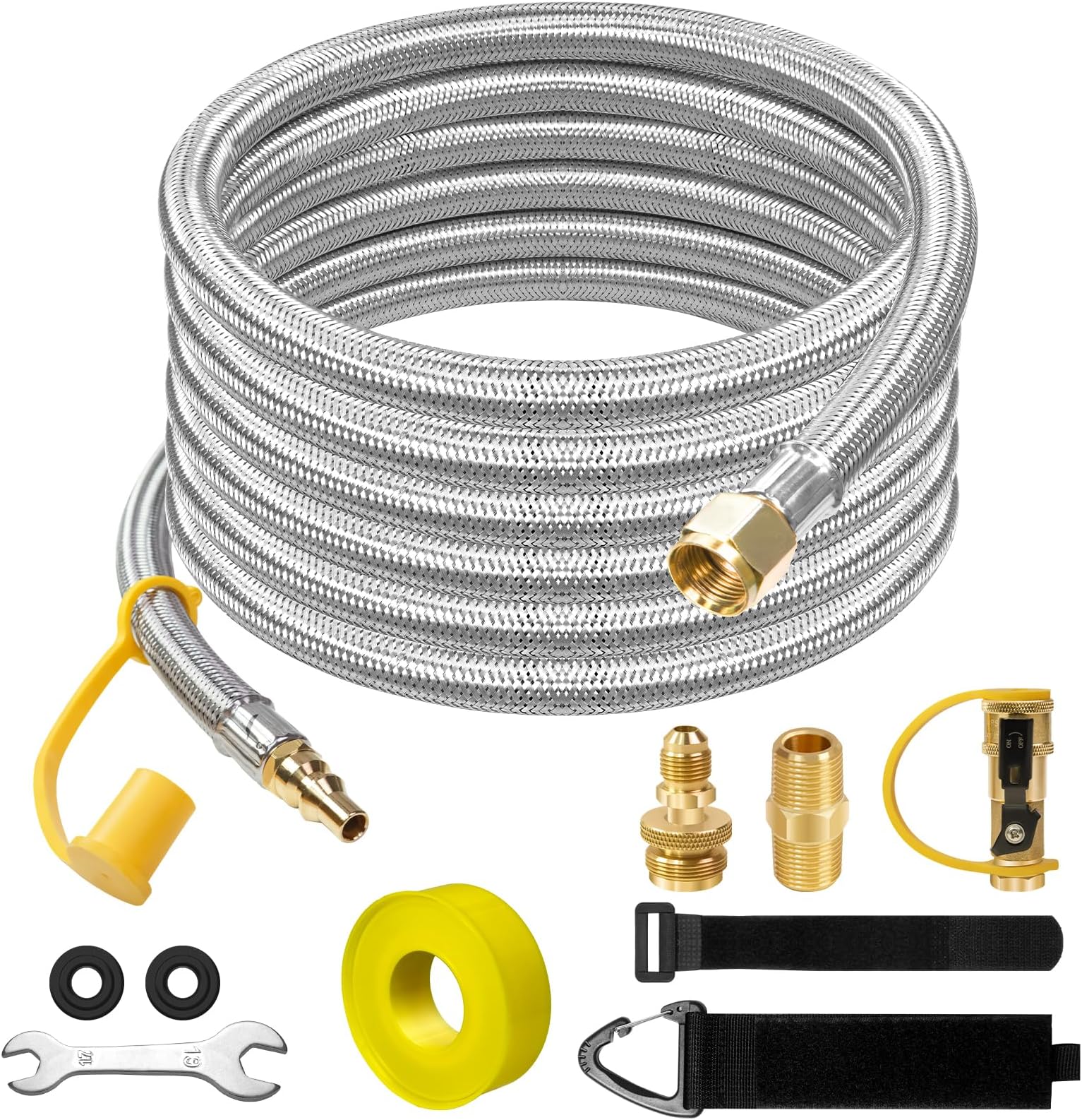 Amazon.com : 12 FT Quick Connect RV Propane Hose With 1/4" Safety ...