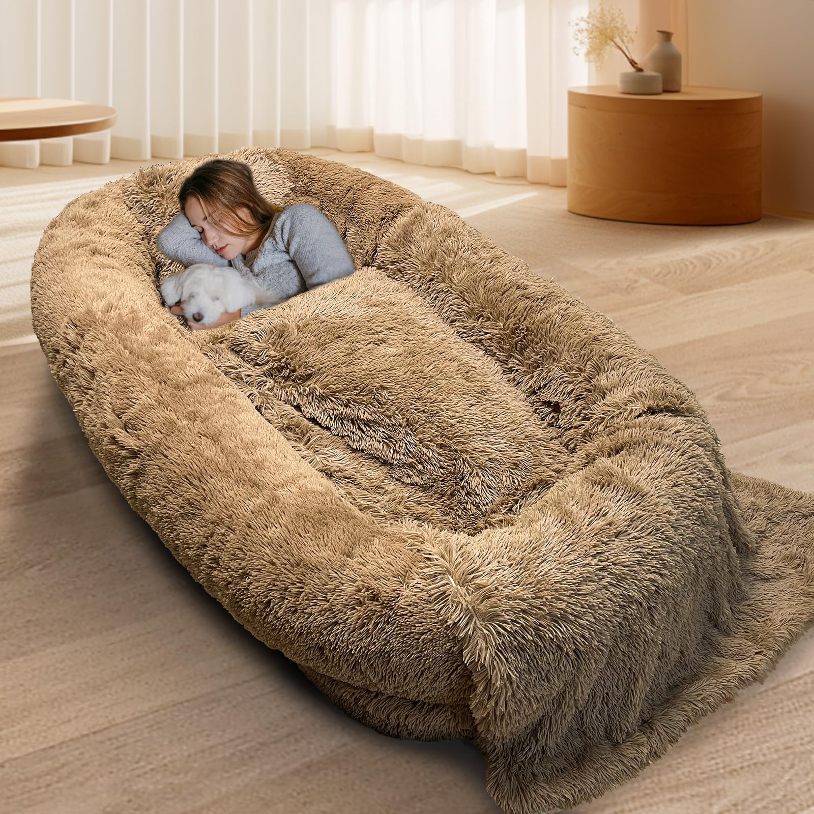 Large Human Dog Bed for Adult,74.8"x47.3"x13.8" Human Sized Dog Bed for ...