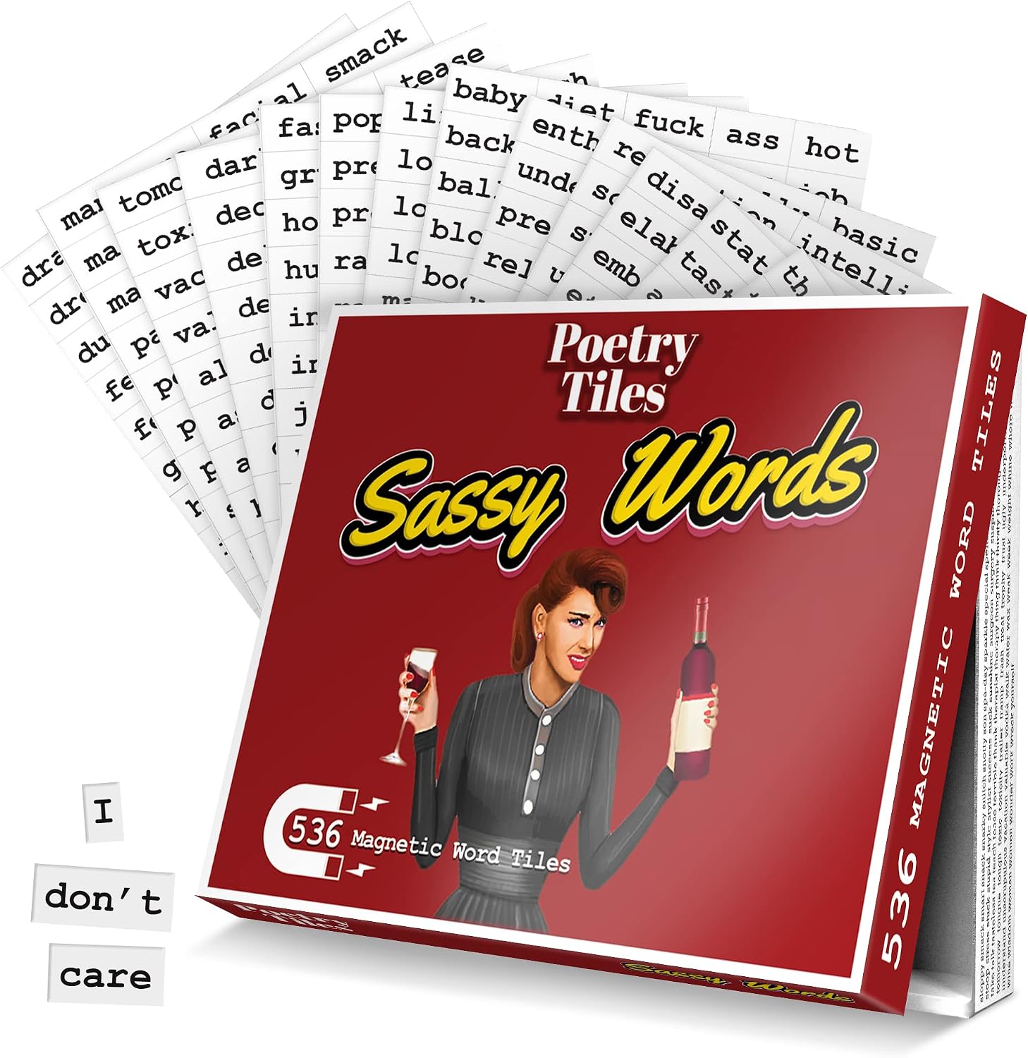 Amazon.com: Poetry Tiles – Sassy Words Magnet Set – 536 Sarcastic ...