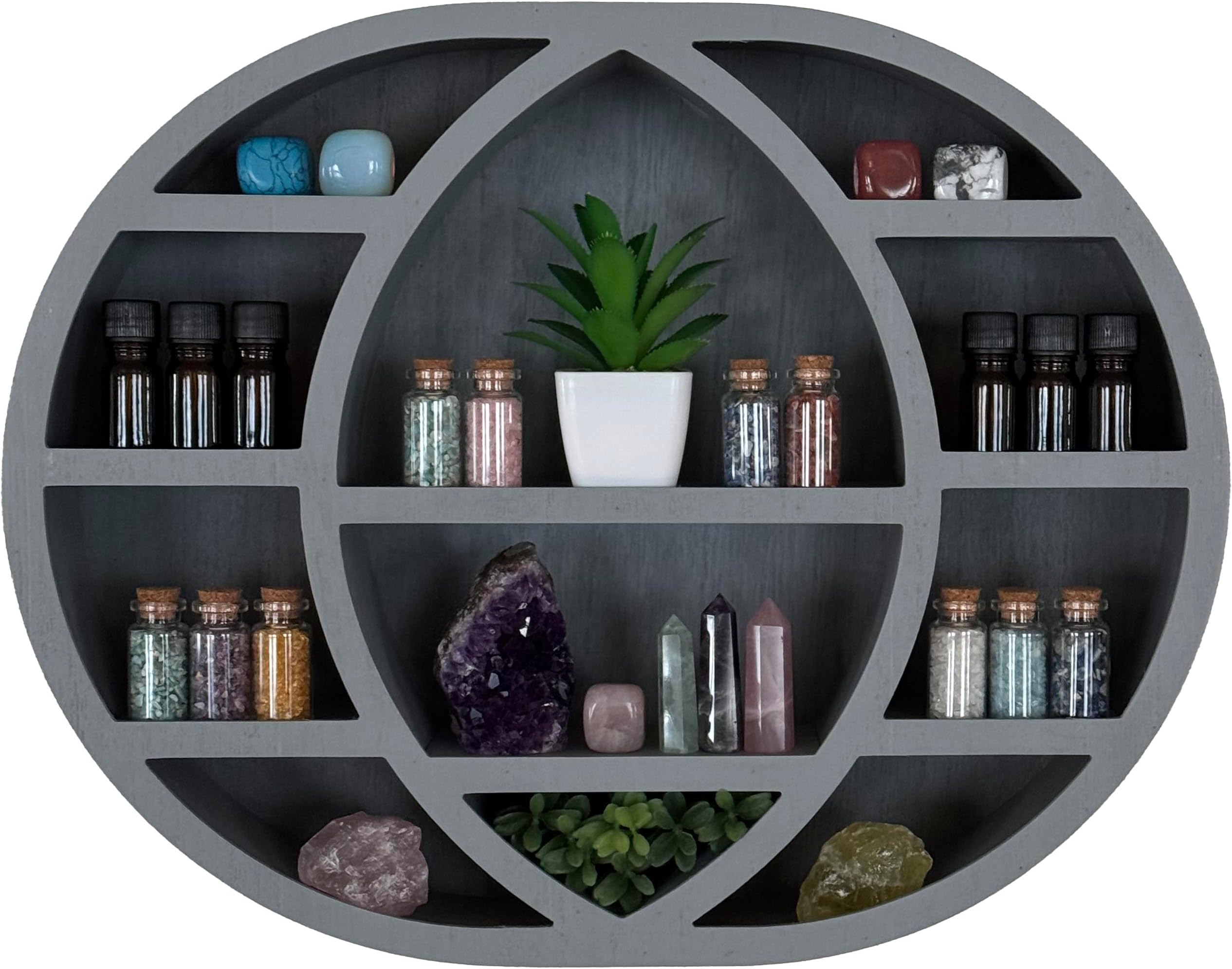 Amazon.com: CNF Concepts Crescent Moon Shelf – Wooden with Rose Quartz ...