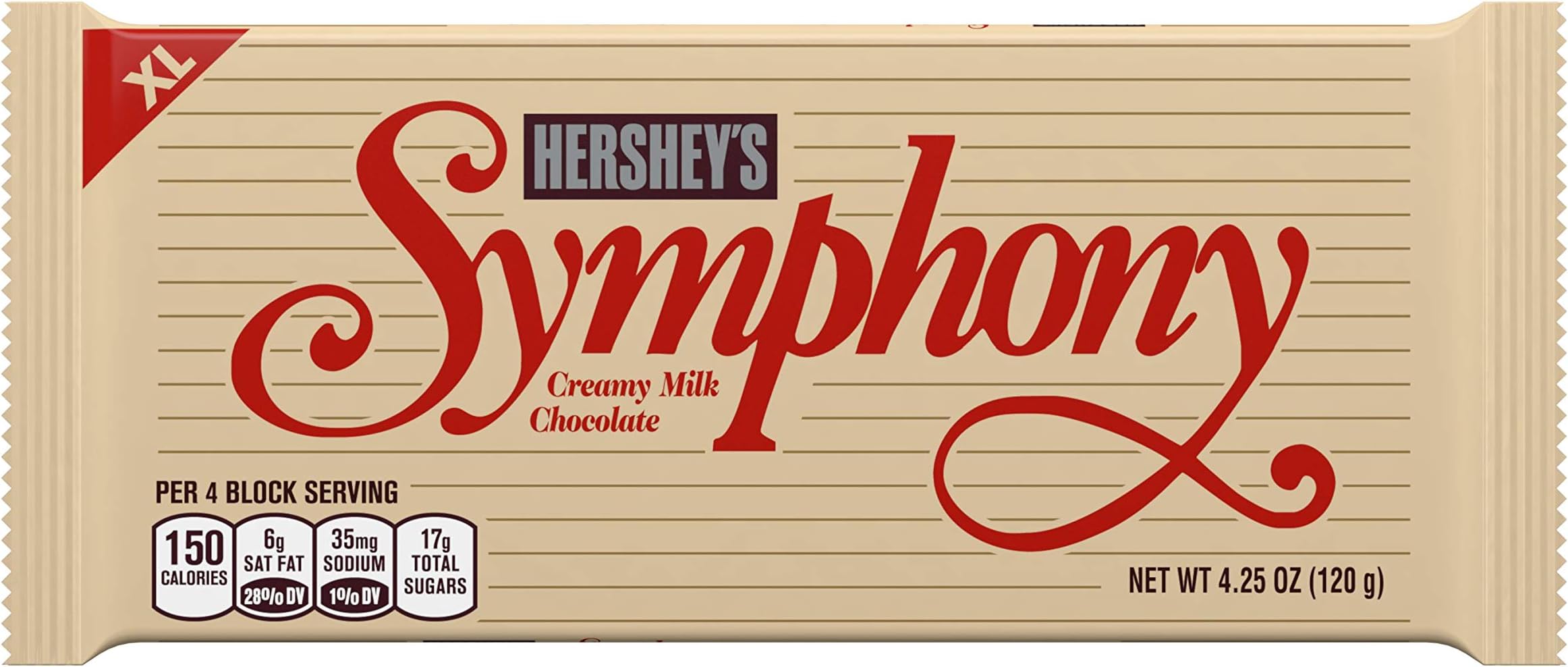 Amazon.com : Hershey Company Symphony XL Creamy Milk Chocolate Bar, 4. ...