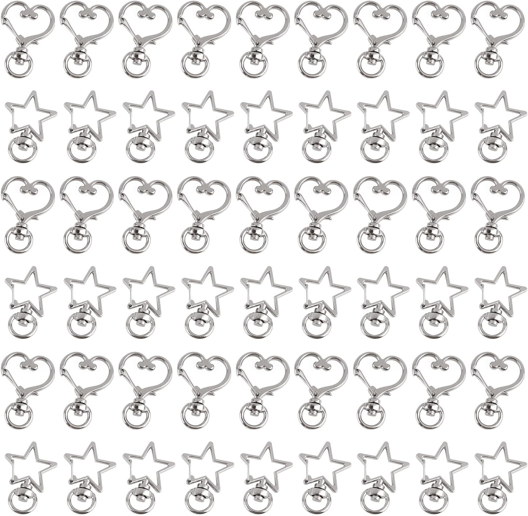 Amazon.com: 50 Pcs Star Lobster Claw Clasp Star Keychain Clip Gold Star ...