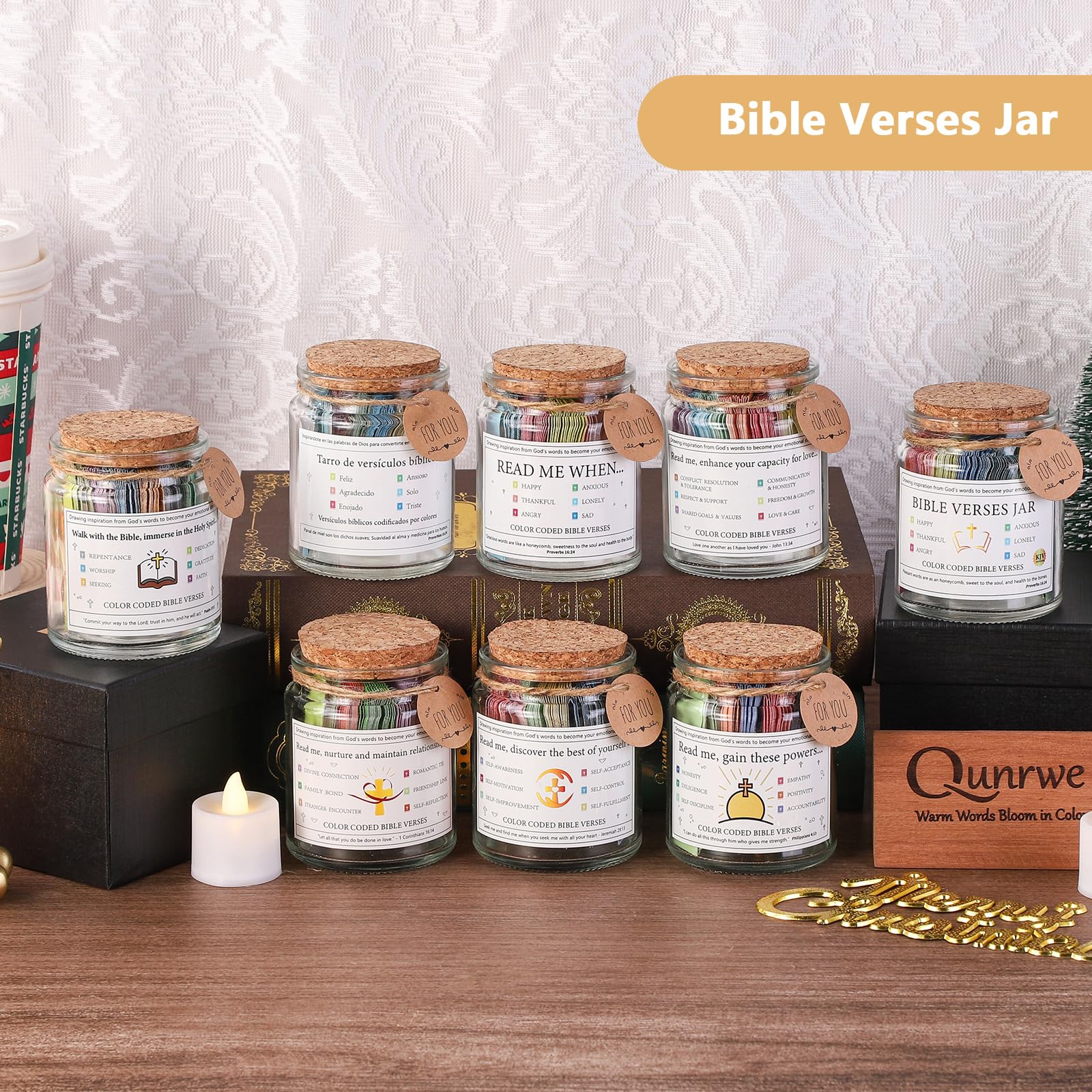 Snapklik.com : Prayer Cards Bible Verse Jar,Spiritual Christian Baptism Confirmation Self Care ...