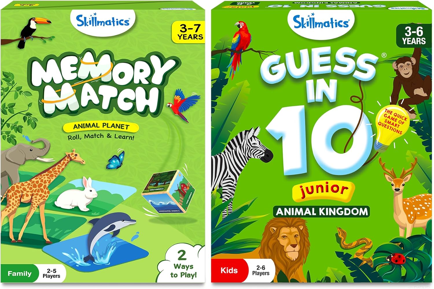 Amazon.com: Skillmatics Memory Match & Guess in 10 Junior Animal ...