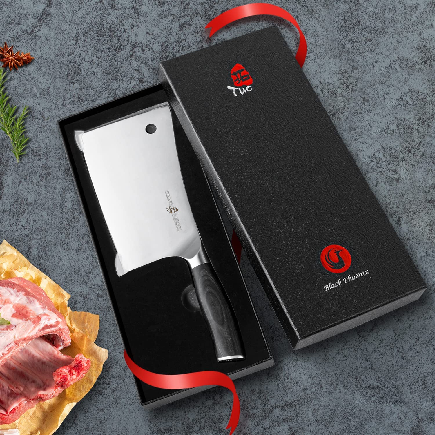 Snapklik.com : TUO Meat Cleaver 7 Inch Kitchen Knife Cleaver, For ...