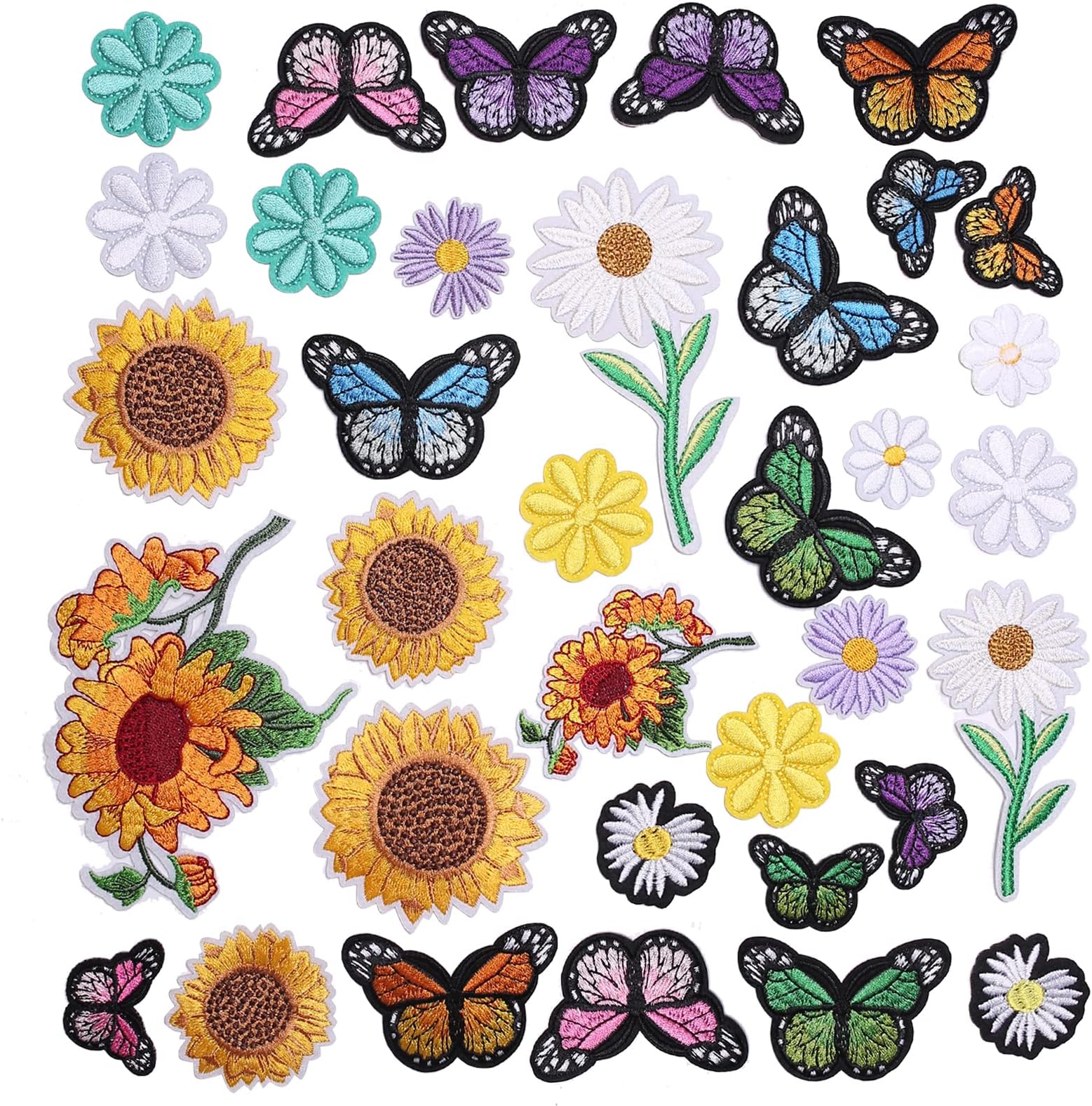 Amazon.com: Modixun 15pcs Mini Flowers Iron On Patches, 13 Patterns ...
