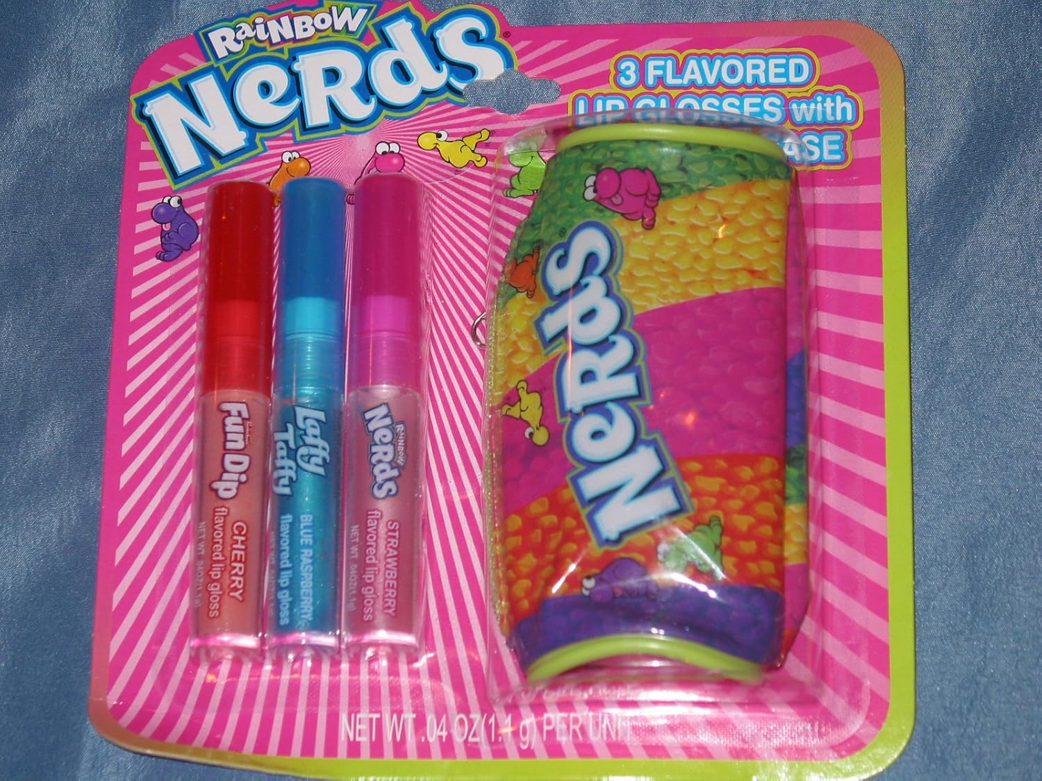 Amazon.com : Rainbow Nerds Flavored Lip Glosses (3) with Carrying Case ...