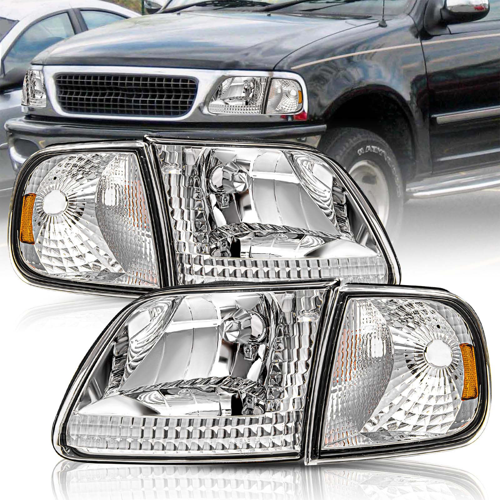 Amazon.com: TUSDAR Headlight Assembly Compatible with 1997-2003 Ford ...