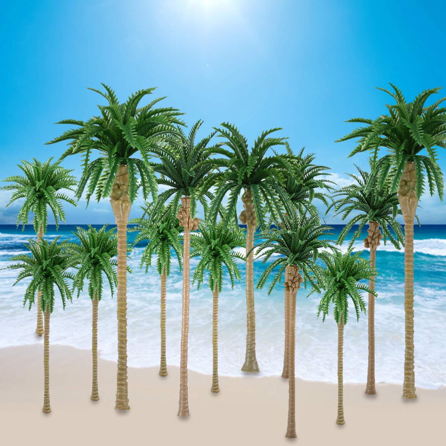 Buy Trounistro 40 Pieces Model Palm Tree Scenery Model Tree Building ...