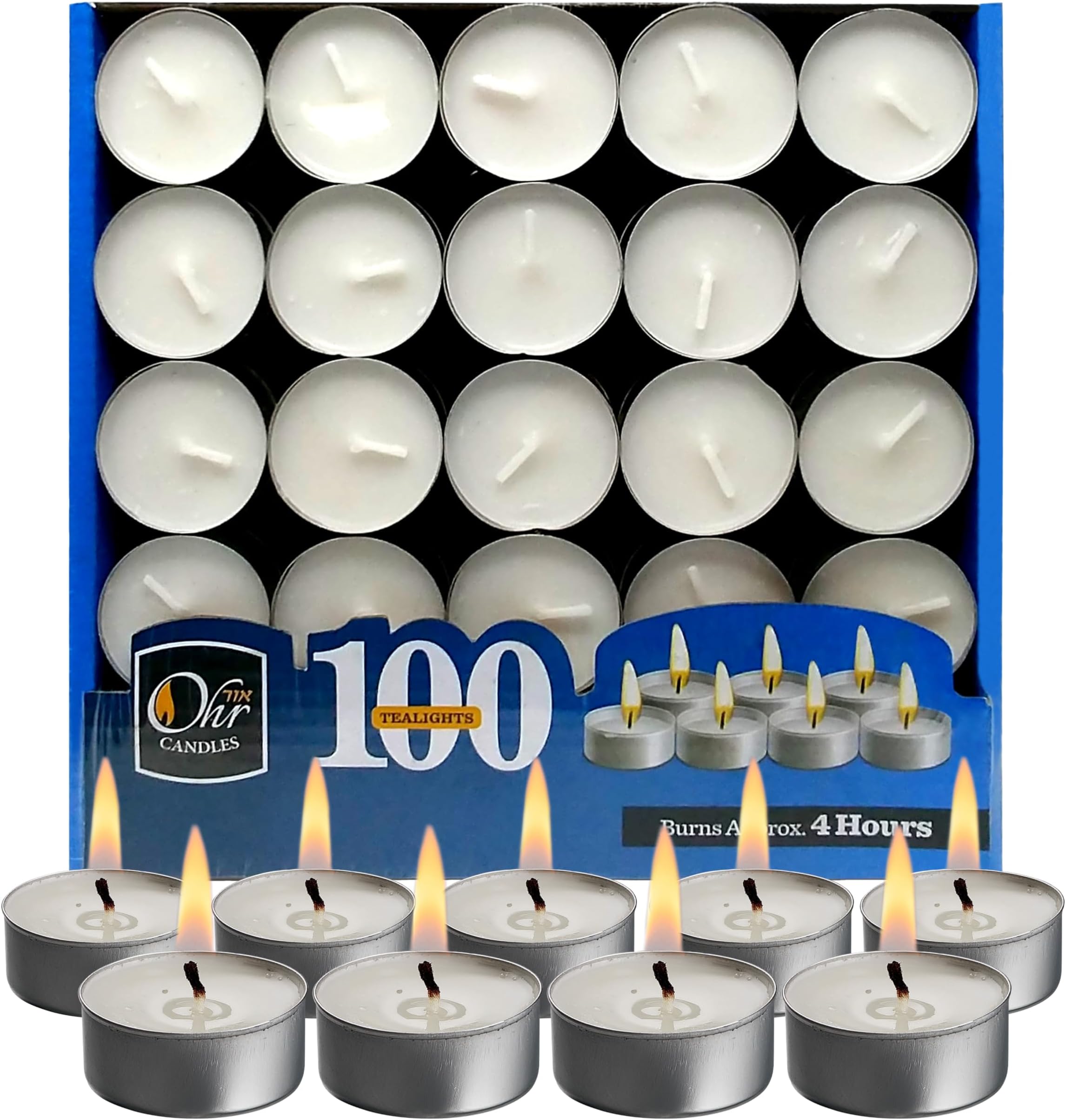 Amazon.com: Clear White Tea Lights Candles - 4.5 Hour Long Burning ...