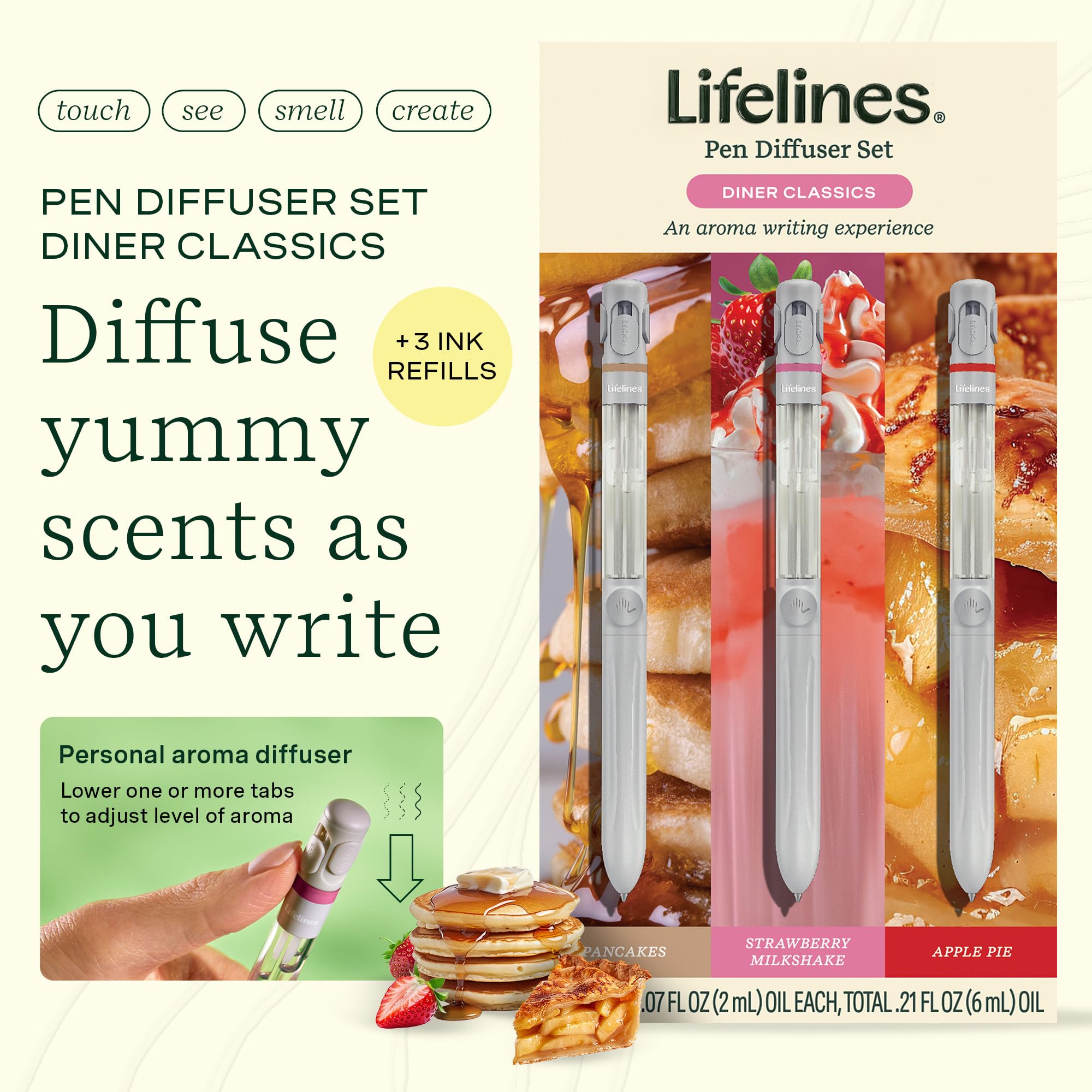 Snapklik.com : Lifelines Pen Diffuser Set, Diner Classics 3-Pack - 1mm ...