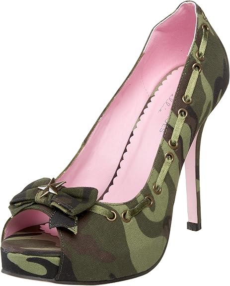 Amazon.com | Leg Avenue Women's Army Peep Toe Pump,Camo,8 M US | Shoes