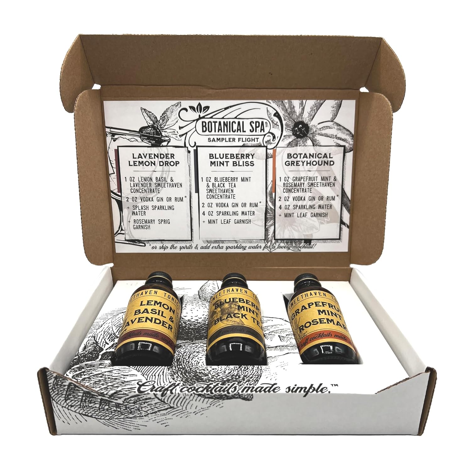 Amazon.com : Sweet Haven Tonics Botanical Spa Cocktail Mixers ...
