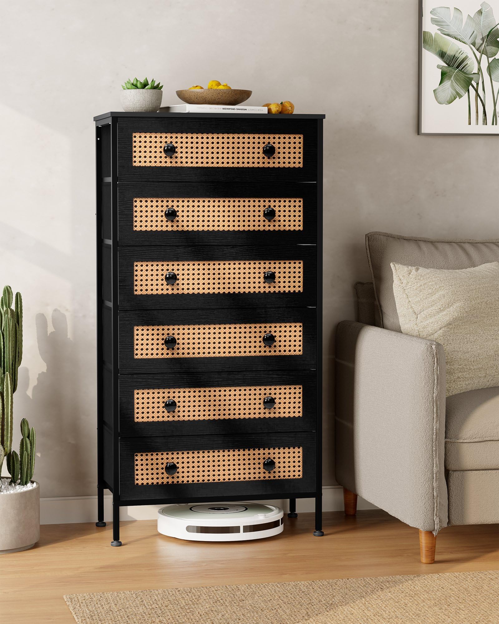 Amazon.com: Crestlive Products Rattan Dresser Storage Tower, Tall ...