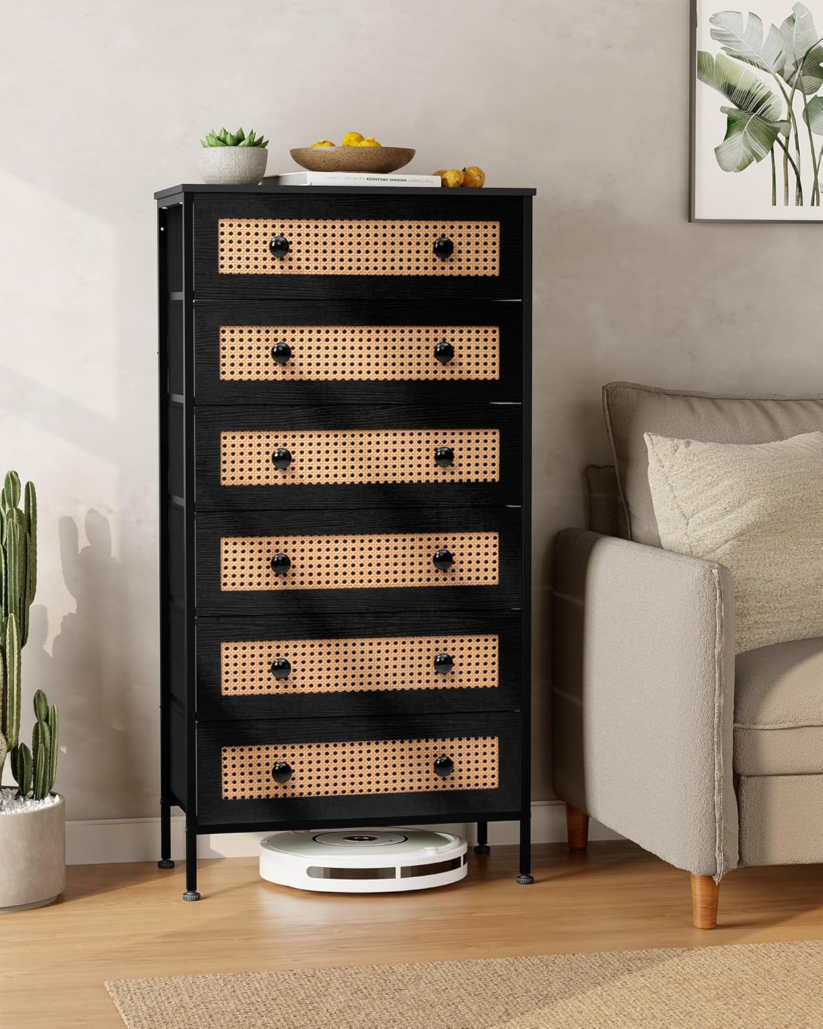 Amazon.com: Crestlive Products Rattan Dresser Storage Tower, Tall ...