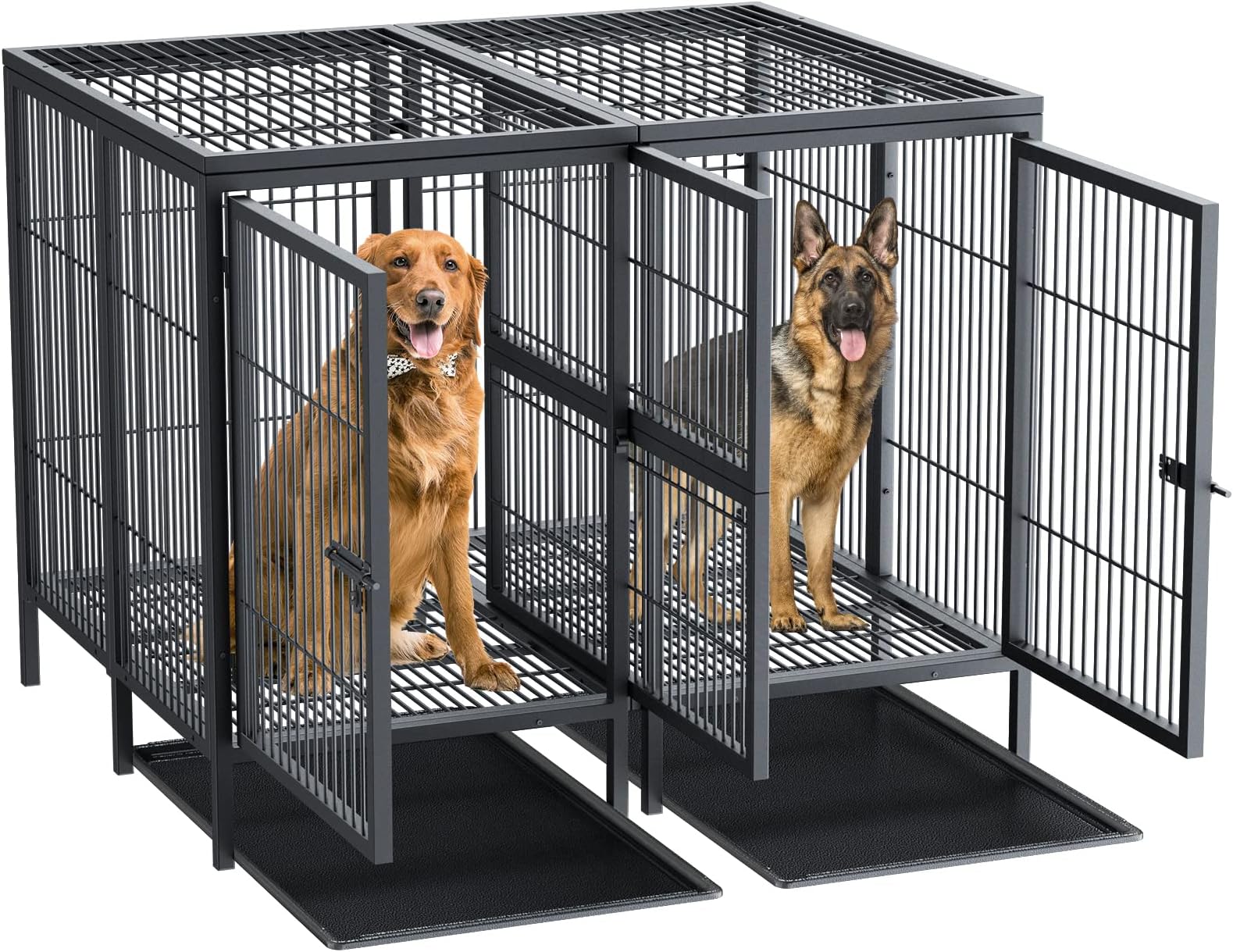 SMONTER Jaula de perro resistente de 38 pulgadas con panel divisor ...