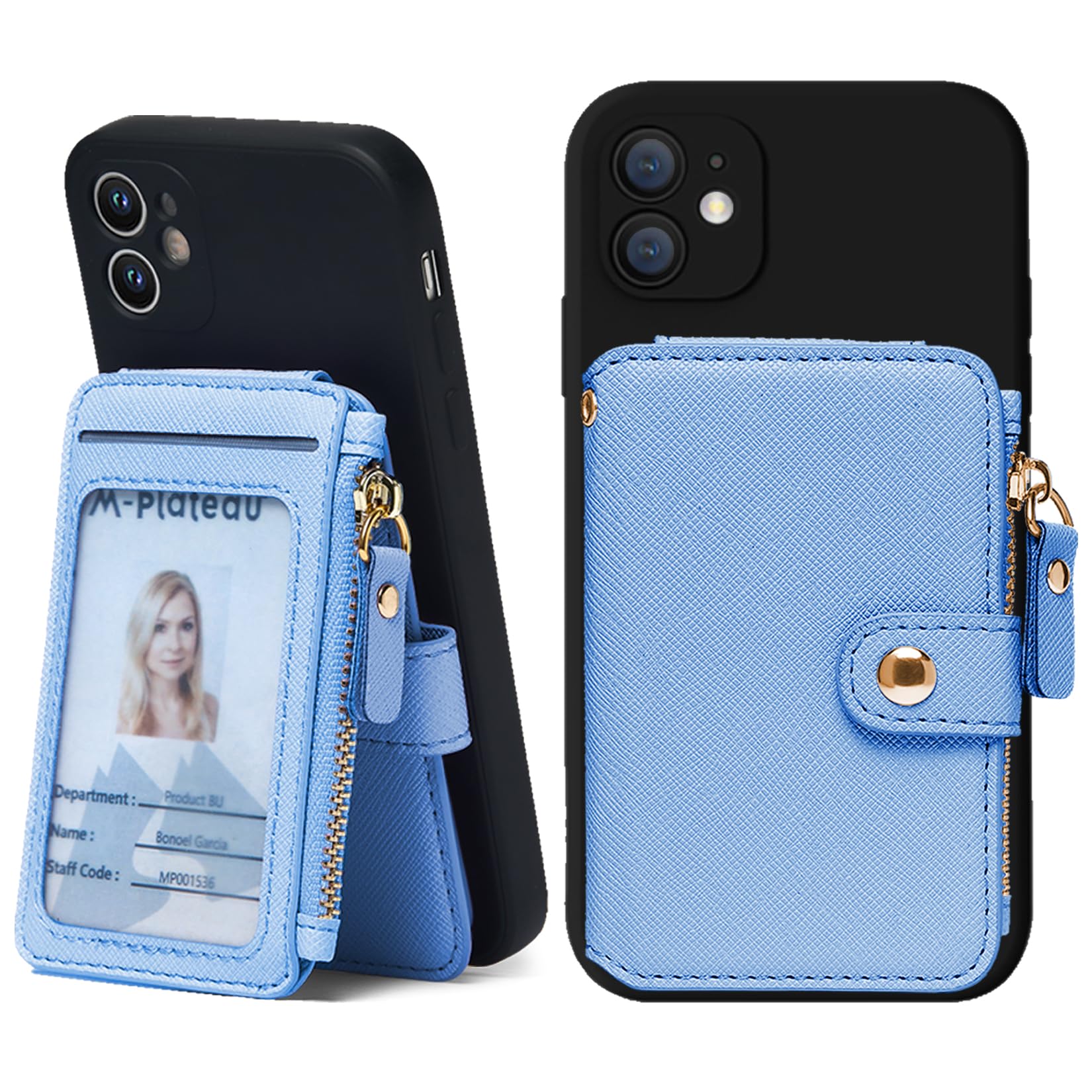 Amazon.com: M-Plateau RFID Blocking Phone Wallet Stick on Leather, Card ...