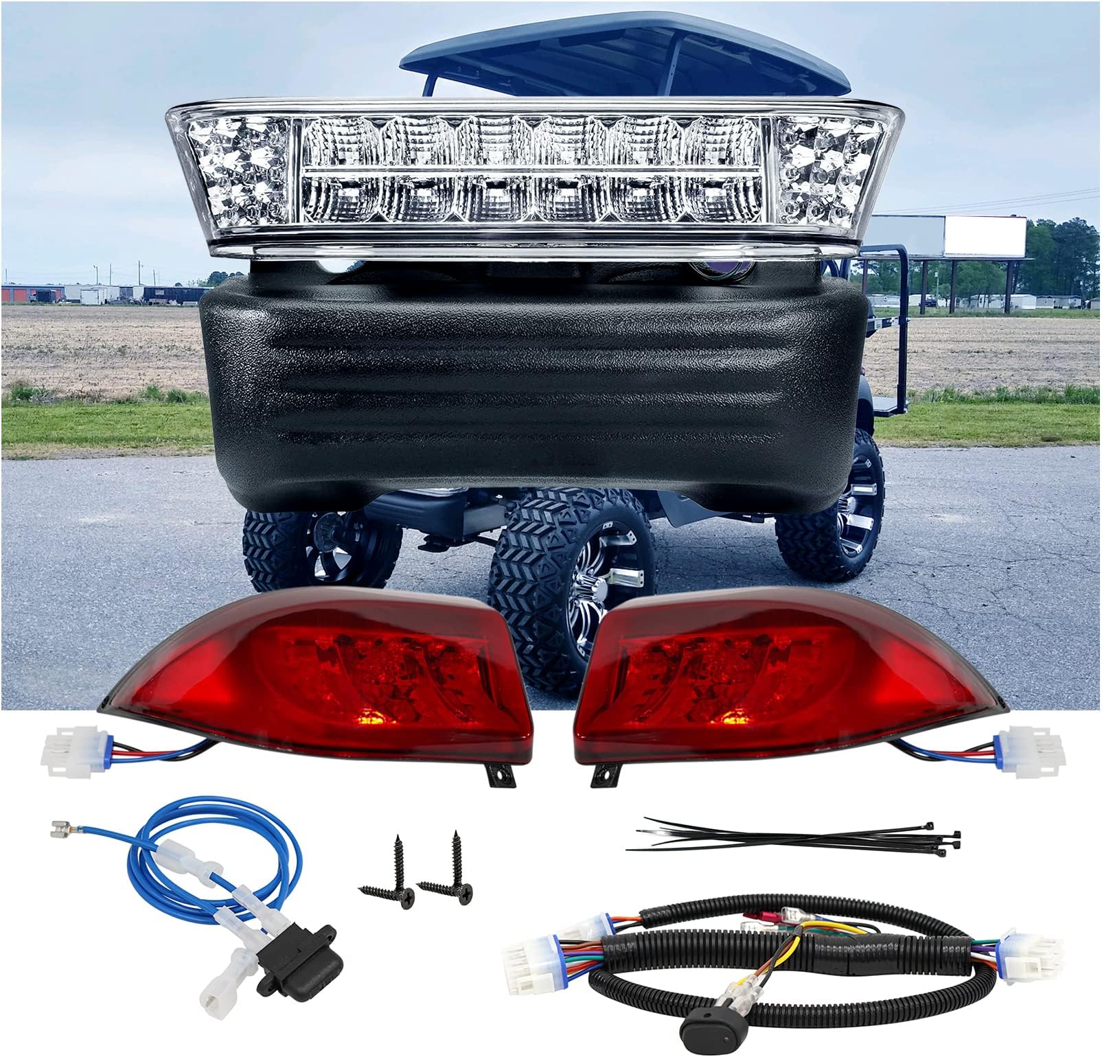 Amazon.com: Golf Cart LED Light Kit with LED Head Lights & LED Tail ...