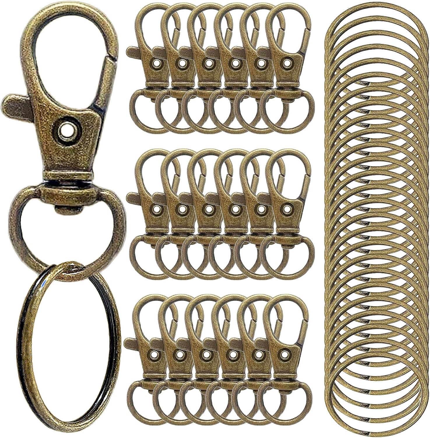 Amazon.com: 100PCS Premium Swivel Snap Hooks with Key Rings,Metal ...
