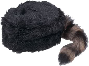 Amazon.com: 14296 (Large 7 3/8) Faux Coonskin Daniel Boone Cap with ...