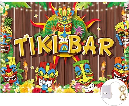 Amazon.com: Tudomro 7 x 5 Feet Mexican Summer Tiki Bar Backdrop Luau ...