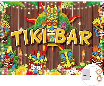 Amazon.com: Tudomro 7 x 5 Feet Mexican Summer Tiki Bar Backdrop Luau ...