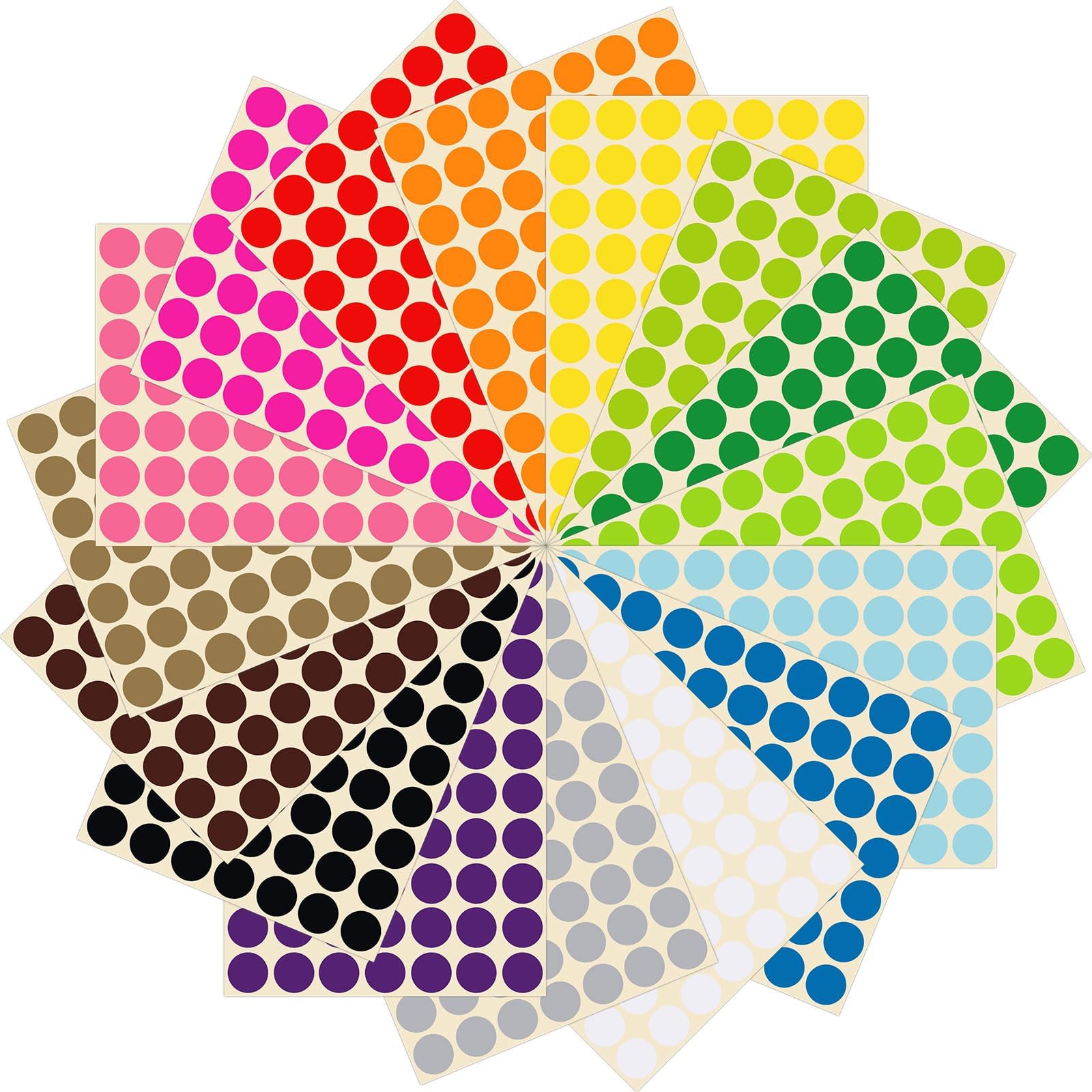 Amazon.com : AUGSUN 2240 Pcs 3/4" Color Coding Circle Stickers, Round ...
