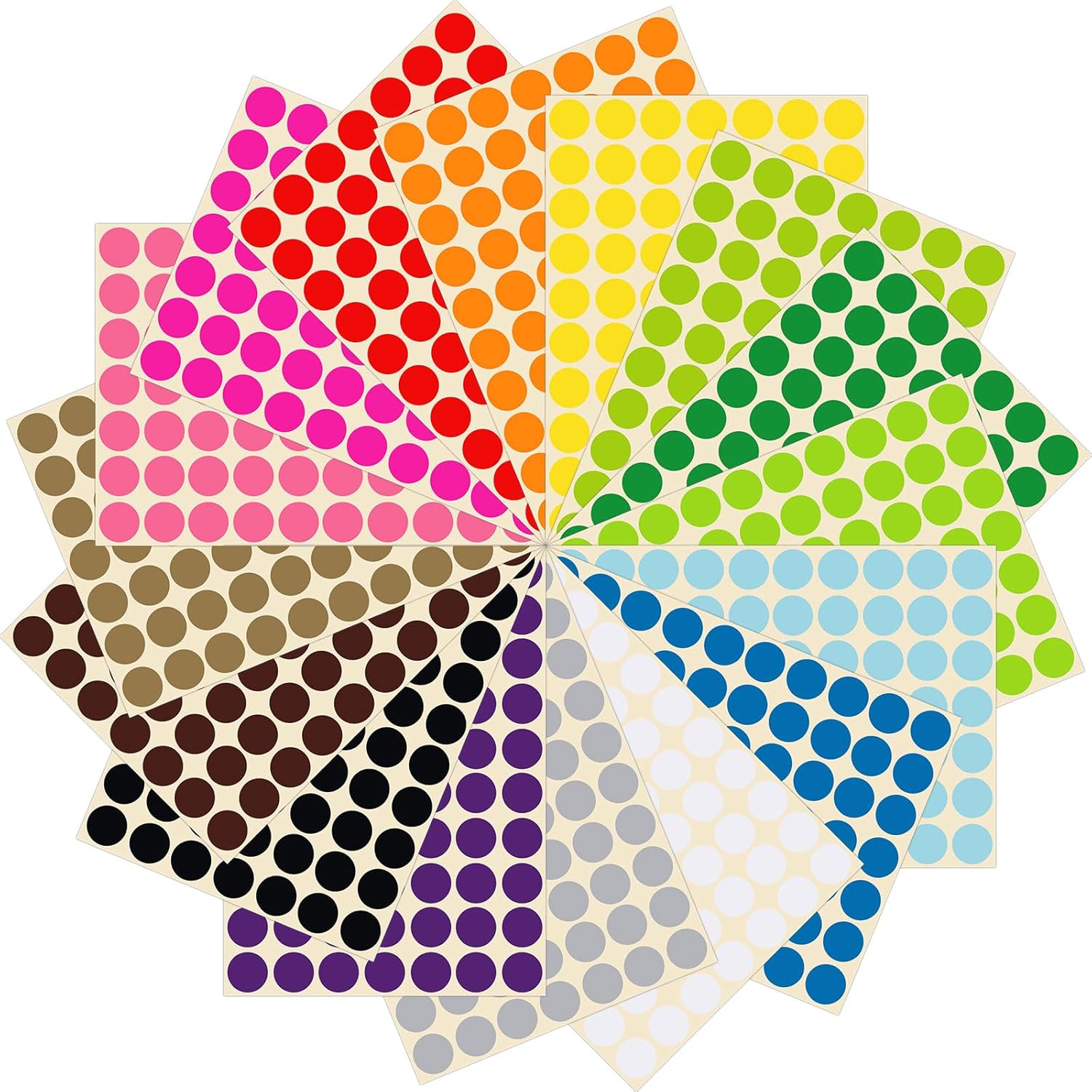 Amazon.com : AUGSUN 2240 Pcs 3/4" Color Coding Circle Stickers, Round ...