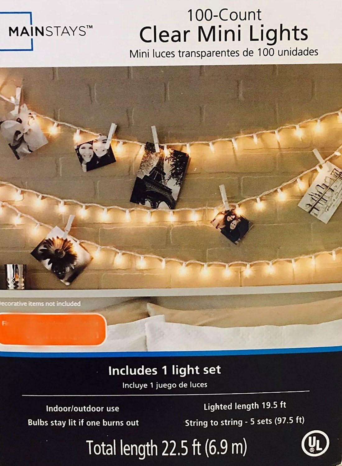 Amazon.com : Mainstays 100 Ct Clear mini lights (Pack of 2) : Home ...