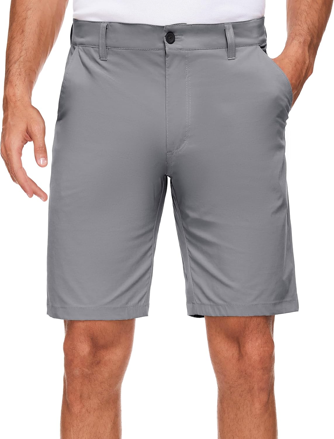 Amazon.com: PULI Mens Golf Shorts 10 inch Inseam Casual Flat Front ...