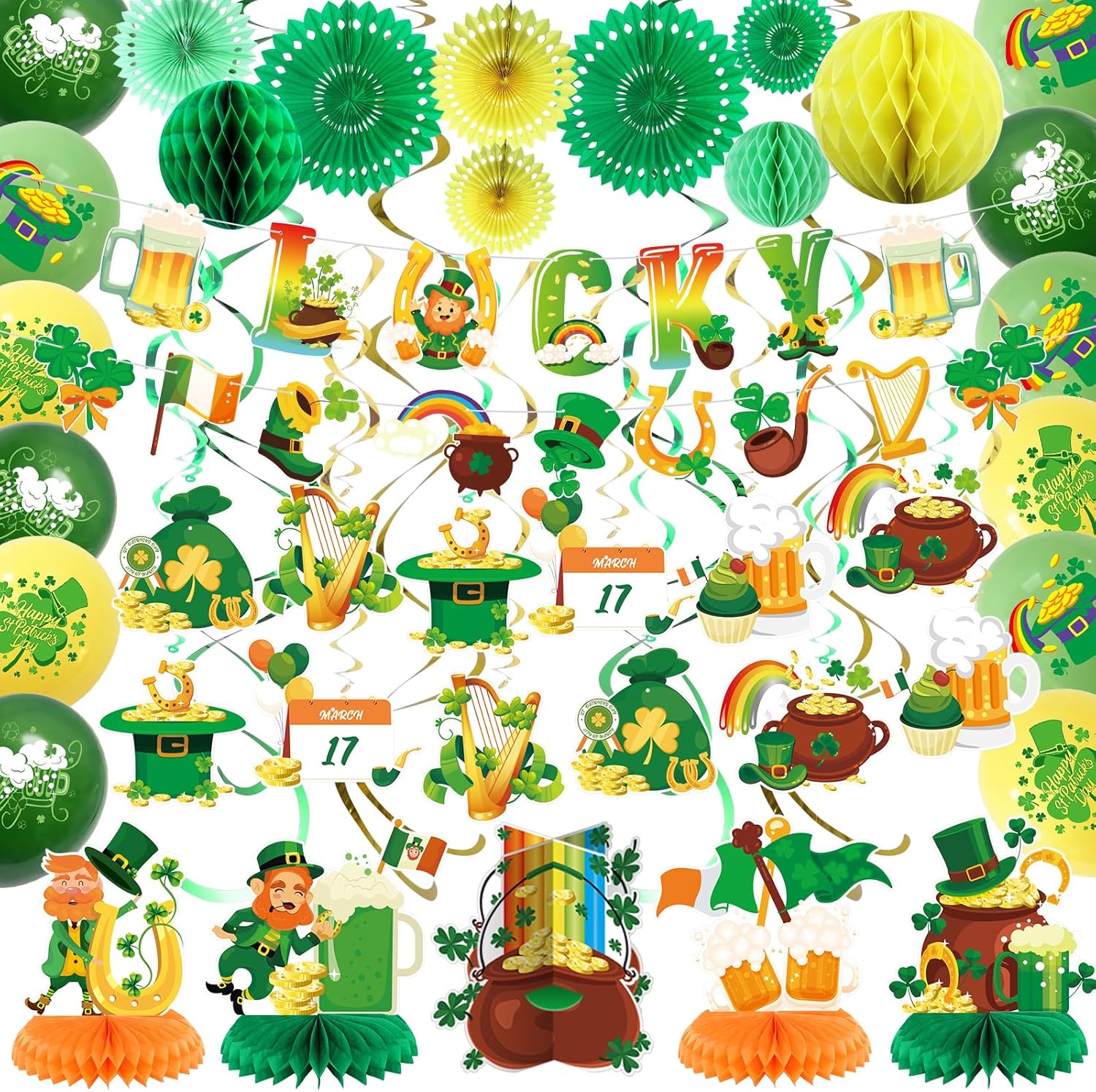 Amazon.com: St.Patrick's Day Party Decorations Set includes Pre ...