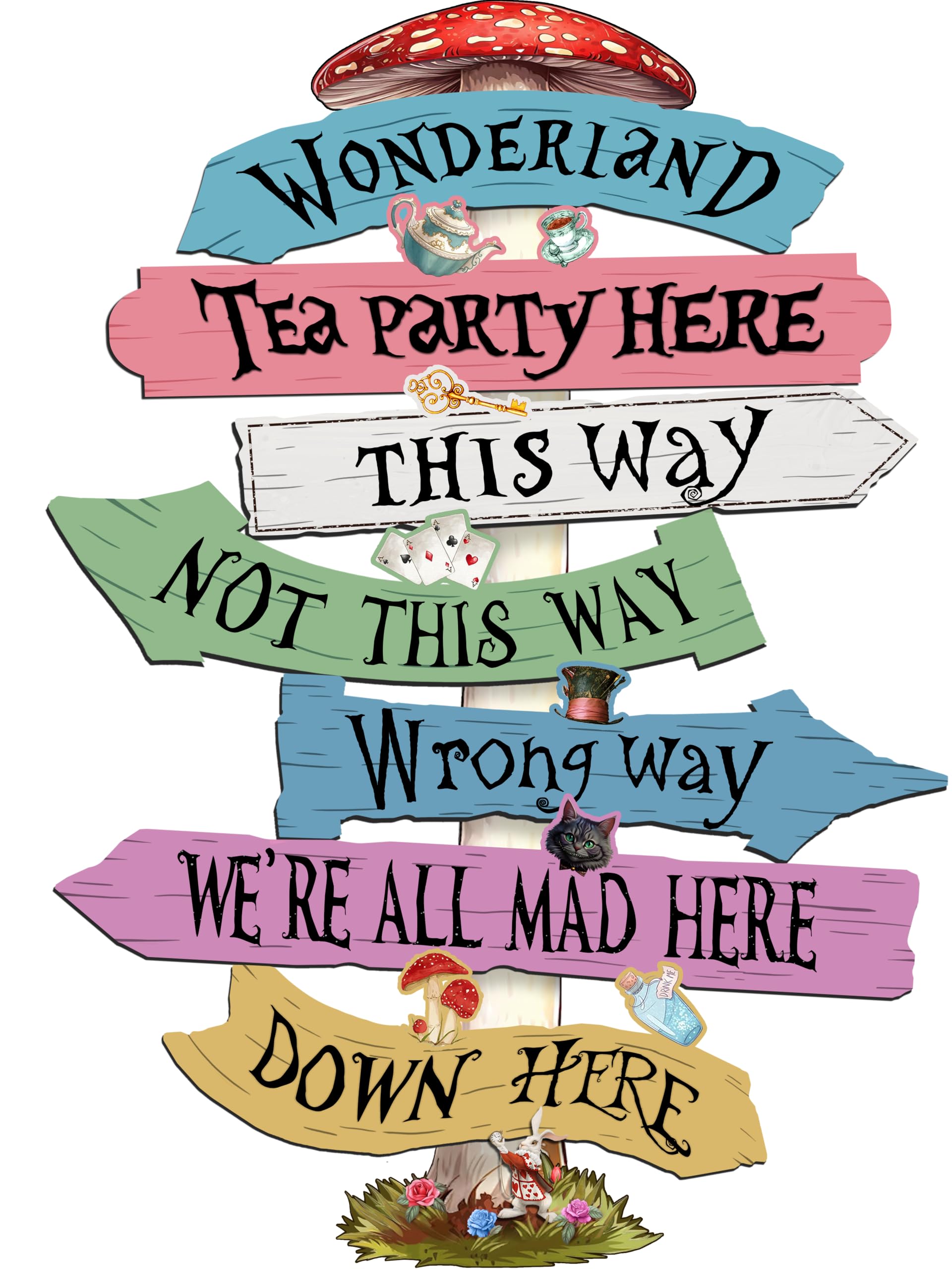 Amazon.com: Welcome To Wonderland Directional Arrows Sign,16x12 ...