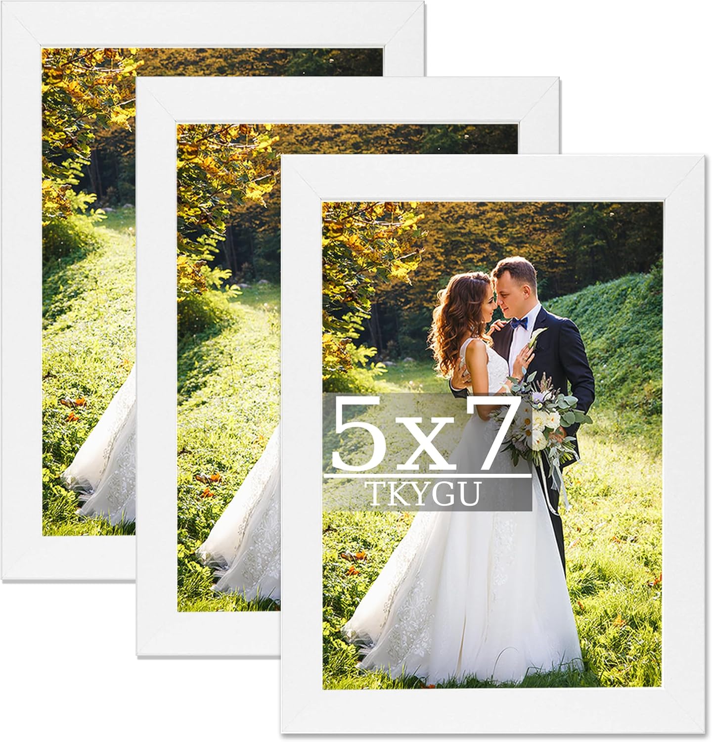 Amazon.com - TKYGU 5x7 Picture Frame Set of 3, Made of Real Glass for ...