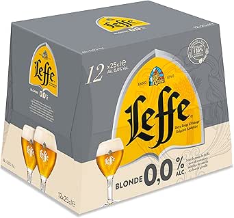 Leffe Blonde 0% Bière sans alcool Pack 12 Bouteilles 25 cl : Amazon.fr ...