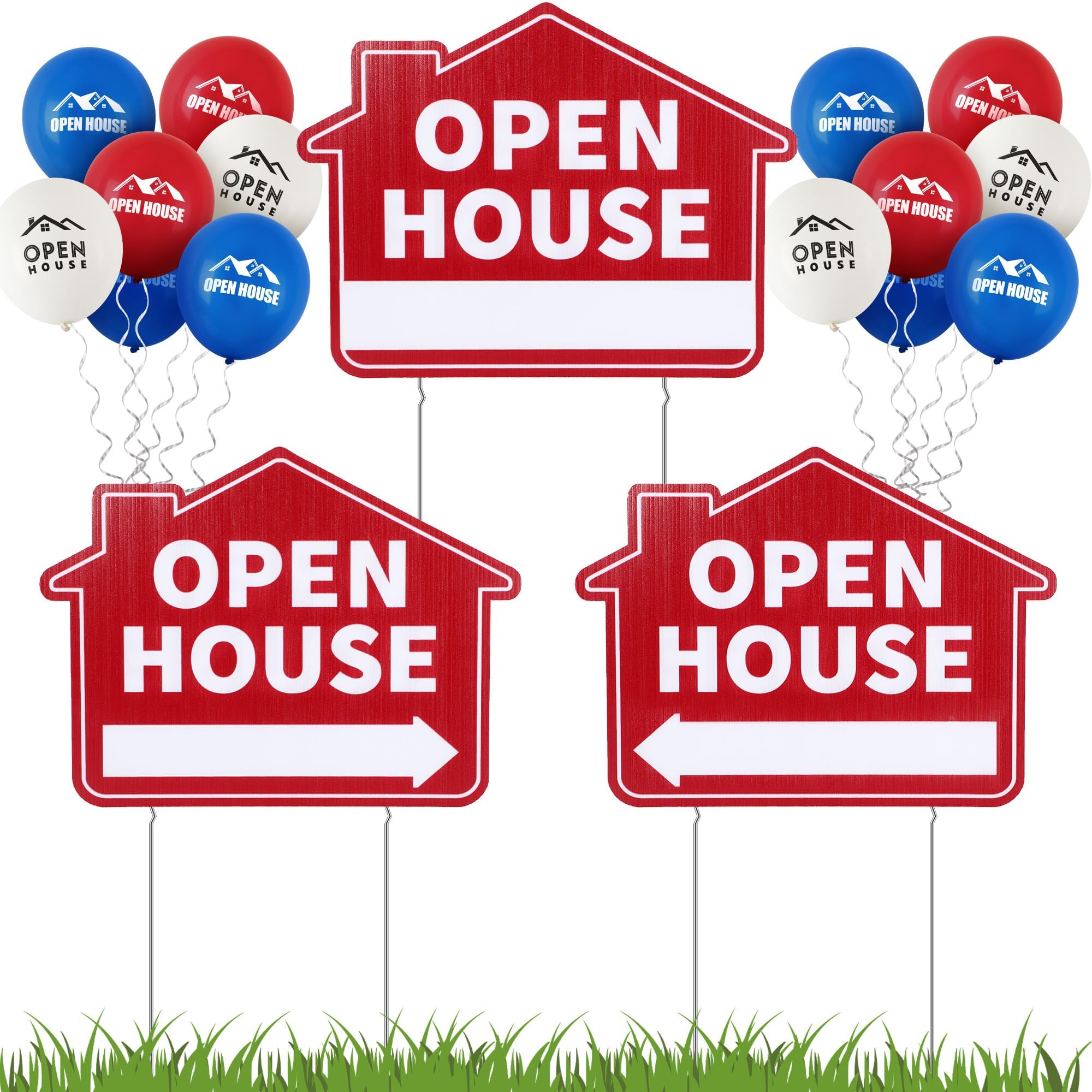 Amazon.com: Geetery 3 Pcs Open House Signs for Real Estate 12 x 16 Inch ...