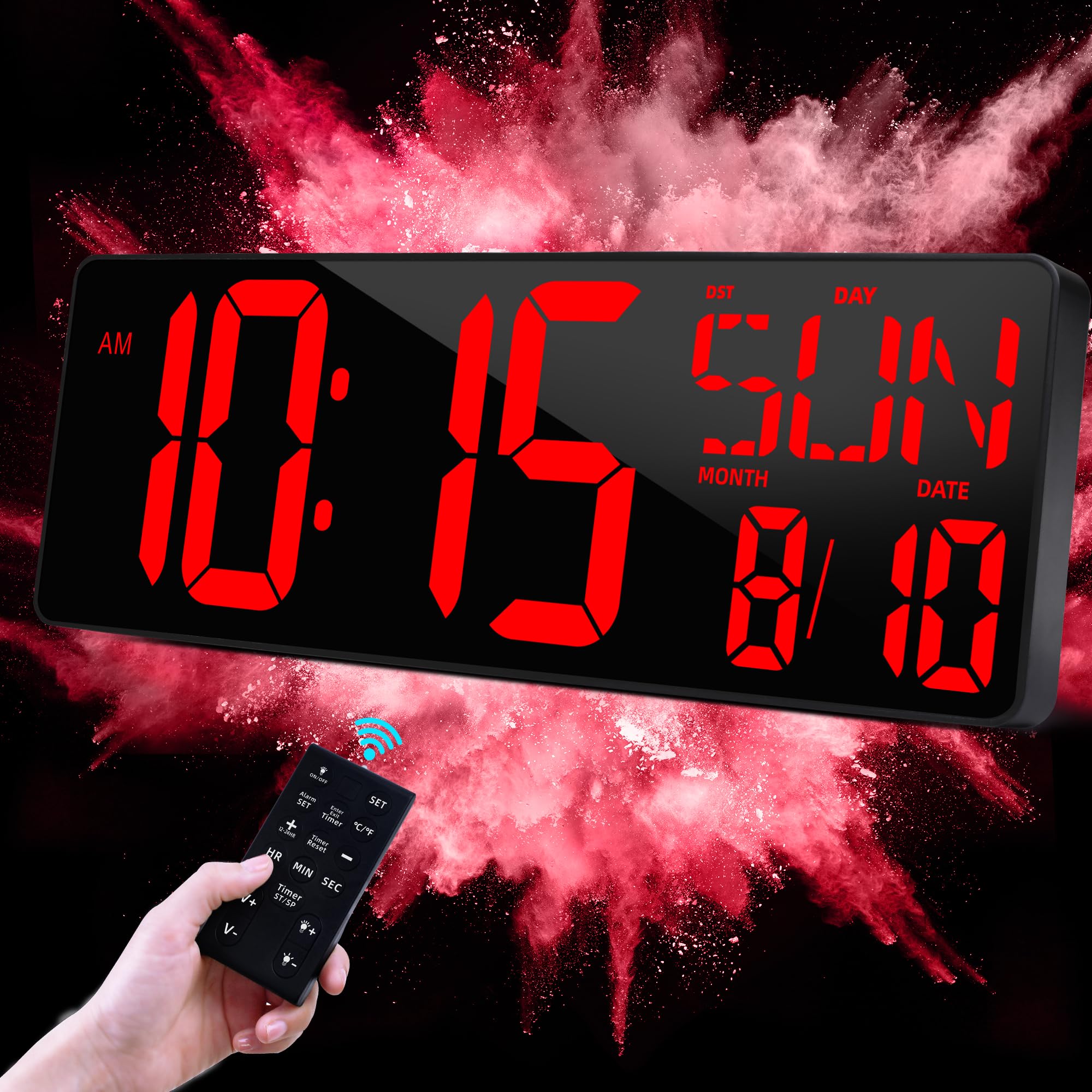 Snapklik.com : TXL165 Digital Wall Clock Large Display, LED Wall Clock